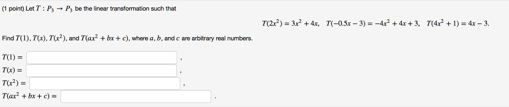 Solved 1 Point Let T P Ps Be The Linear Transformation