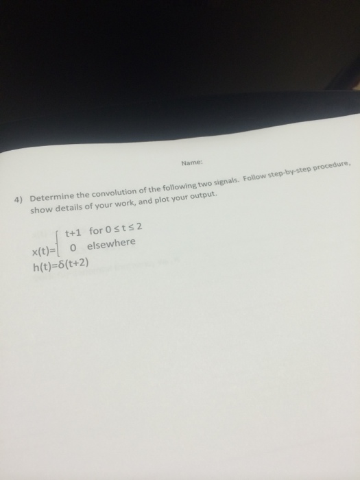 Solved 4. Determine the convolution of the following two | Chegg.com