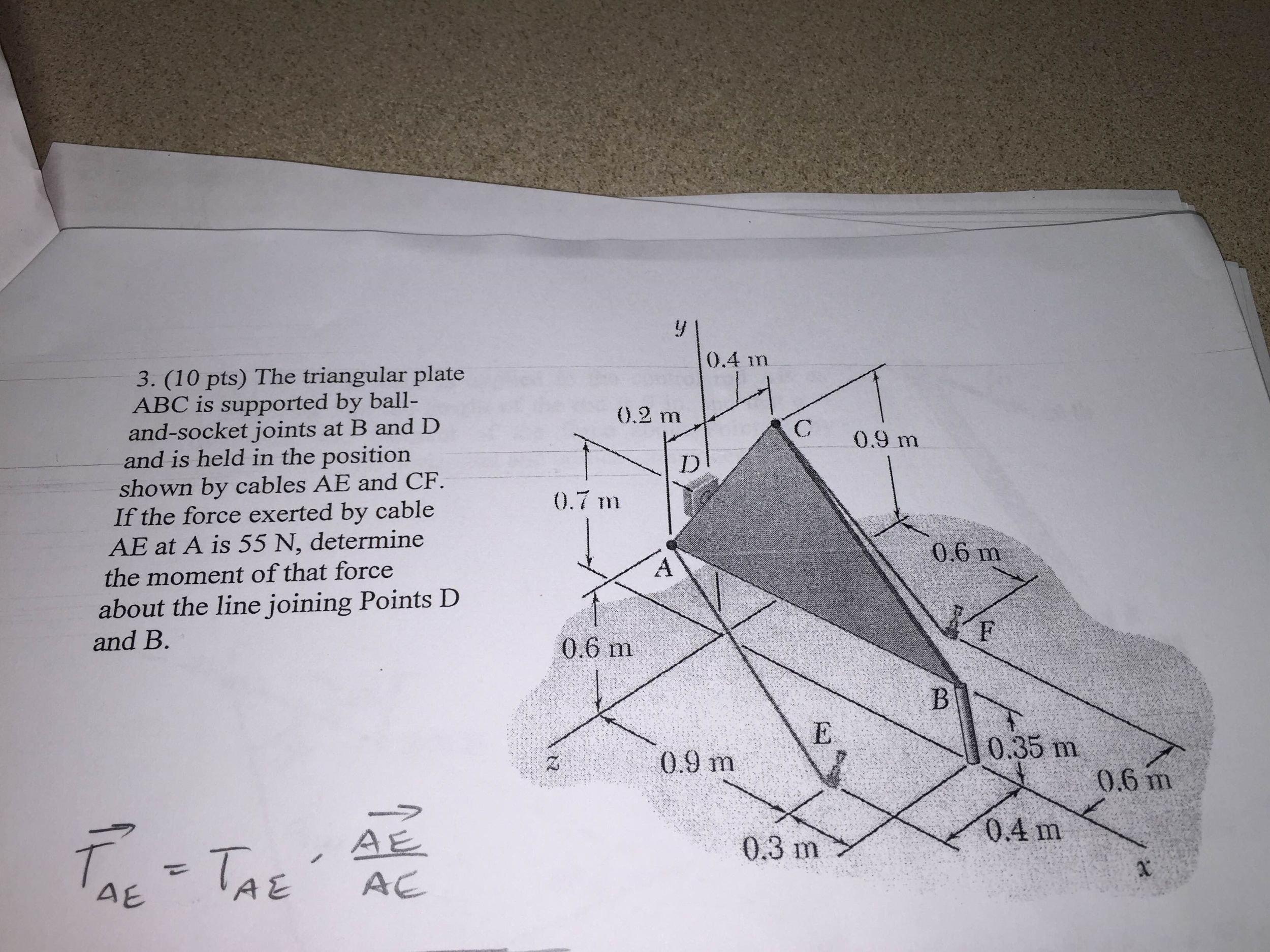 Solved The triangular plate ABC is supported by | Chegg.com