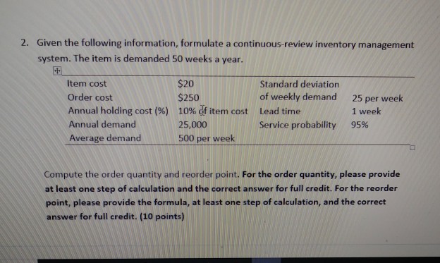 Solved Given the following information, formulate a | Chegg.com