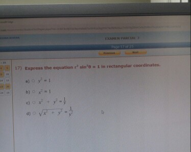 Solved Express the equation r^2 sin^2 theta = 1 in | Chegg.com