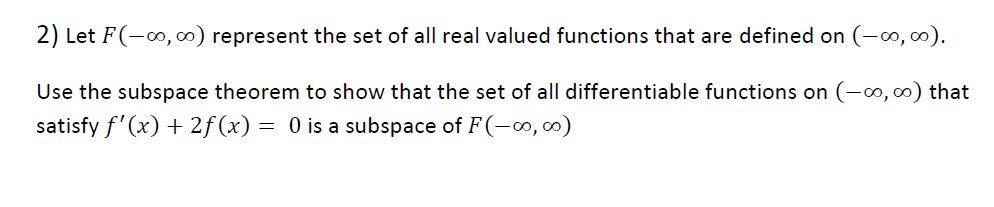 Solved Let F (-infinity, infinity) represent the set of all | Chegg.com