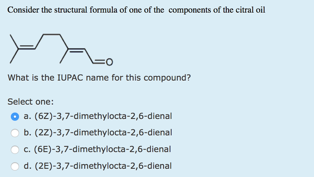 Solved Consider the structural formula of one of the | Chegg.com