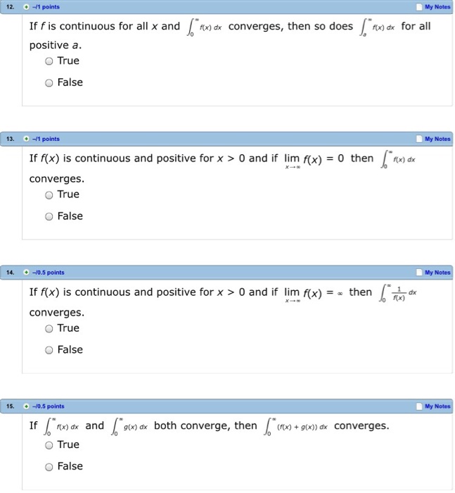 Solved If f \s continuous for all x and integral^infinity_0 | Chegg.com