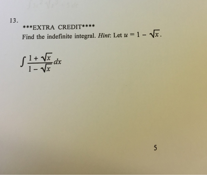 Solved Find the indefinite integral. integral 1+ squareroot | Chegg.com Solved Find the indefinite integral. integral 1+ squareroot | Chegg.com