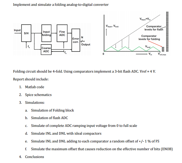 Implement and simulate a folding analog - to - | Chegg.com