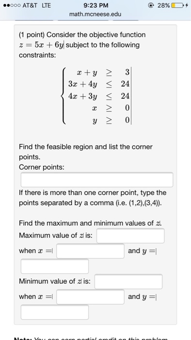 Solved Consider The Objective Function Z 5x 6y Subject
