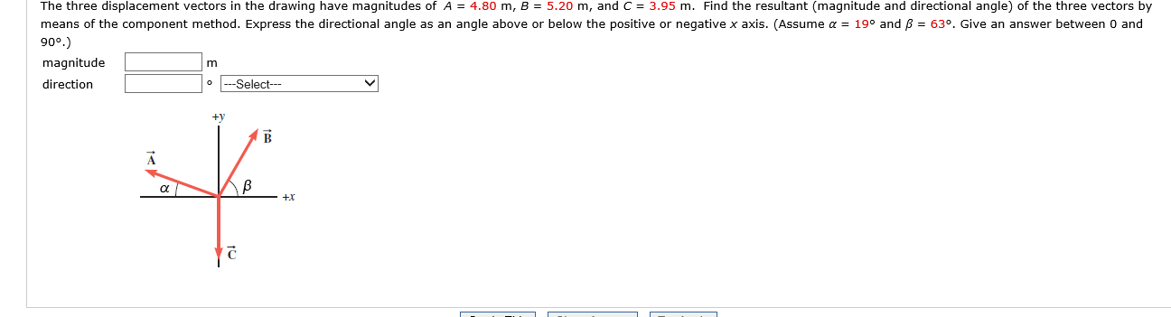 Solved The three displacement vectors in the drawing have | Chegg.com