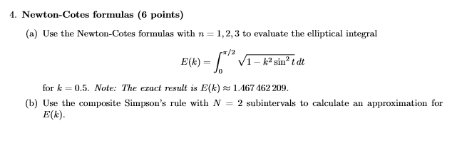 Solved 6 Composite Simpsons Rule Matlab 6 Points A 