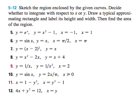 Solved 5-12 Sketch the region enclosed by the given curves. | Chegg.com