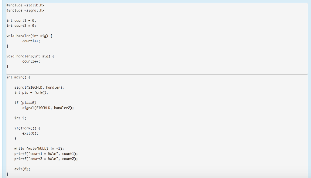 Solved #include #include int count1-0; int count2 = 0; | Chegg.com