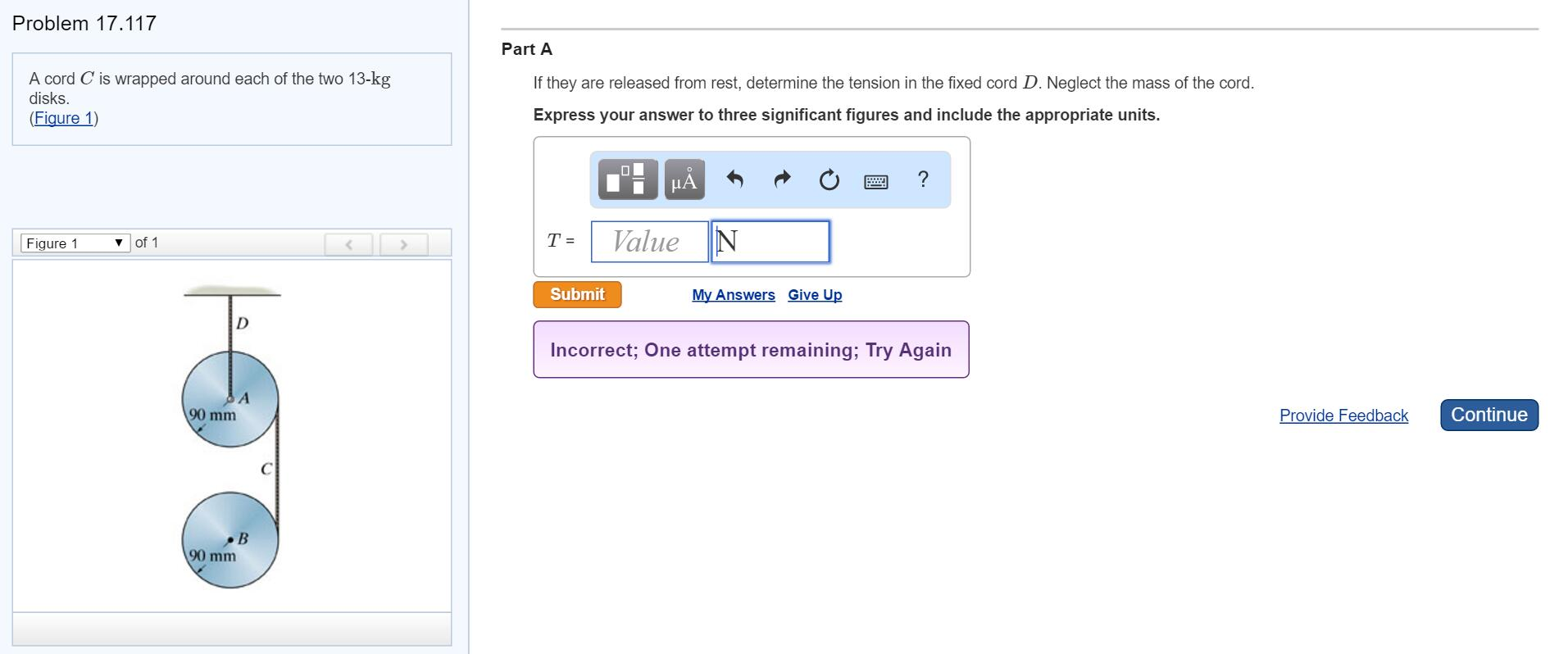 Solved A cord C is wrapped around each of the two 13-kg | Chegg.com