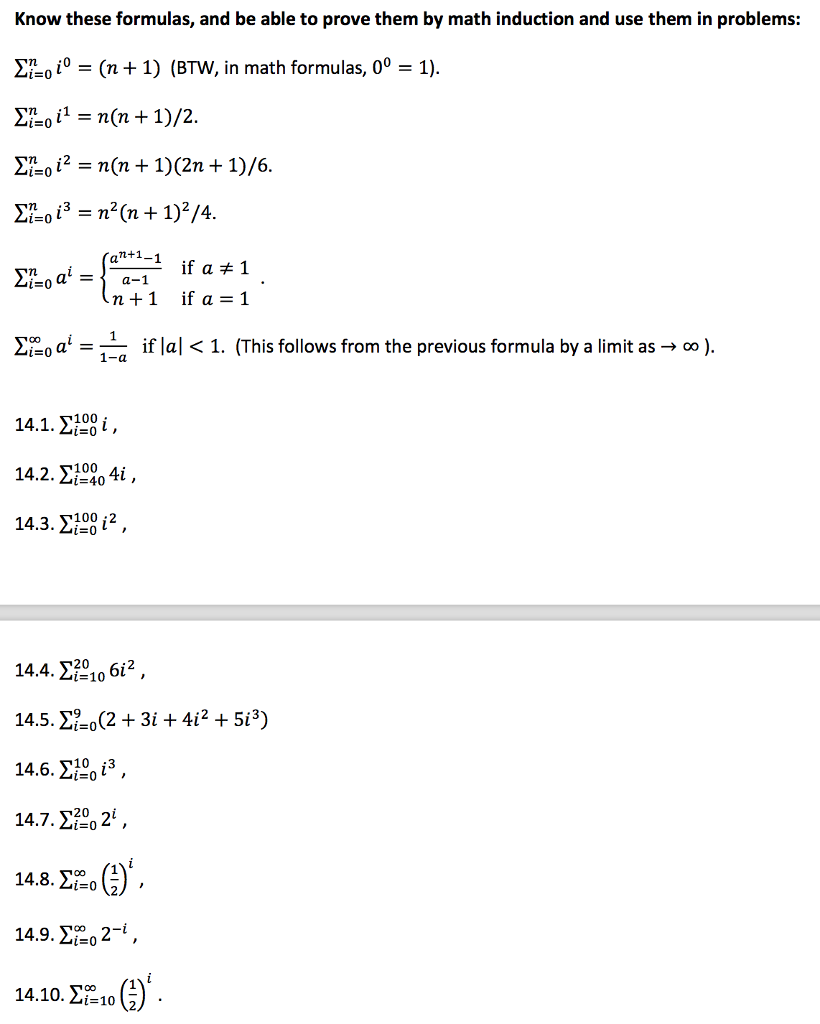 Solved Know these formulas, and be able to prove them by | Chegg.com