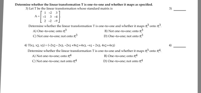 Solved Determine Whether The Linear Transformation T Is