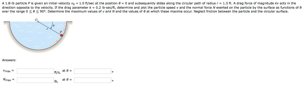 Solved A 1.8-lb particle P is given an initial velocity | Chegg.com