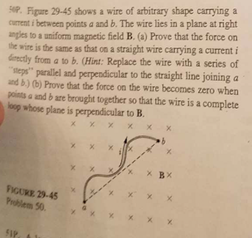 Solved 50P, Figure 29-45 shows a wire of arbitrary shape | Chegg.com