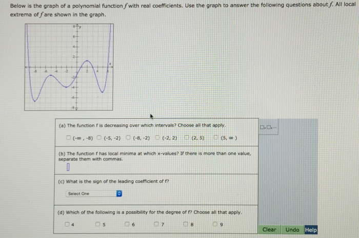 Solved Below is the graph of a polynomial function f with | Chegg.com Solved Below is the graph of a polynomial function f with | Chegg.com