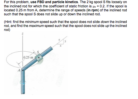 Solved For this problem, use FBD and particle kinetics. The | Chegg.com