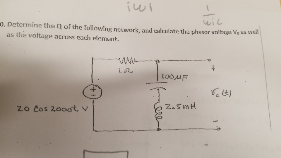 Solved o. Determine the Q of the following network, and | Chegg.com