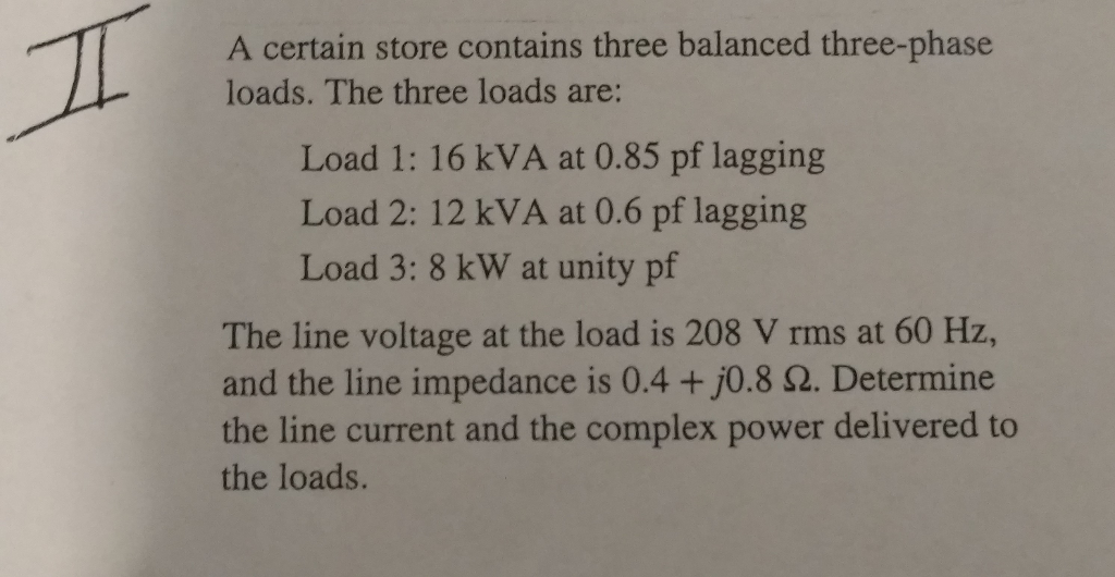 Solved A certain store contains three balanced three-phase | Chegg.com