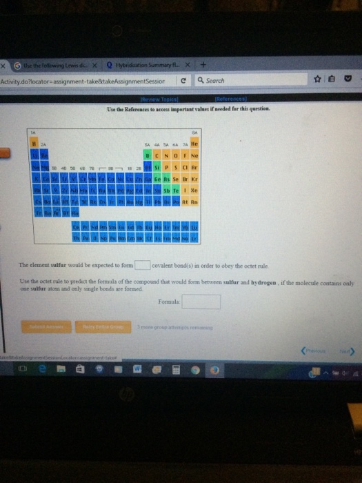 Solved The element sulfur would be expected to form | Chegg.com