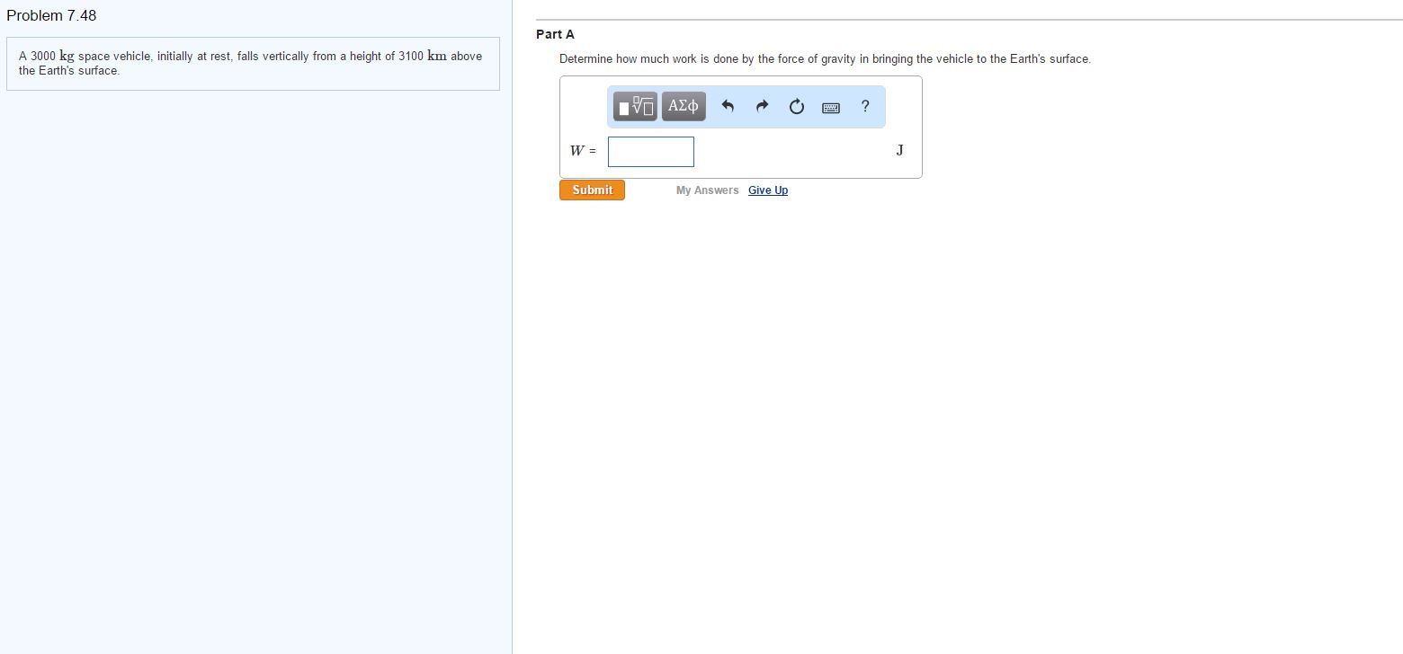 Solved A 3000 kg space vehicle, initially at rest, falls | Chegg.com