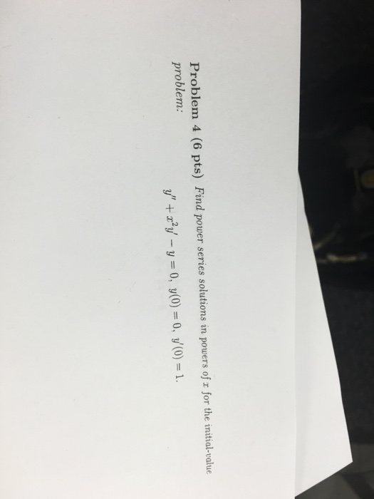 Solved Find power series solutions in powers of x for the | Chegg.com