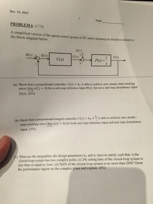 Solved A simplified version of the speed control system of | Chegg.com
