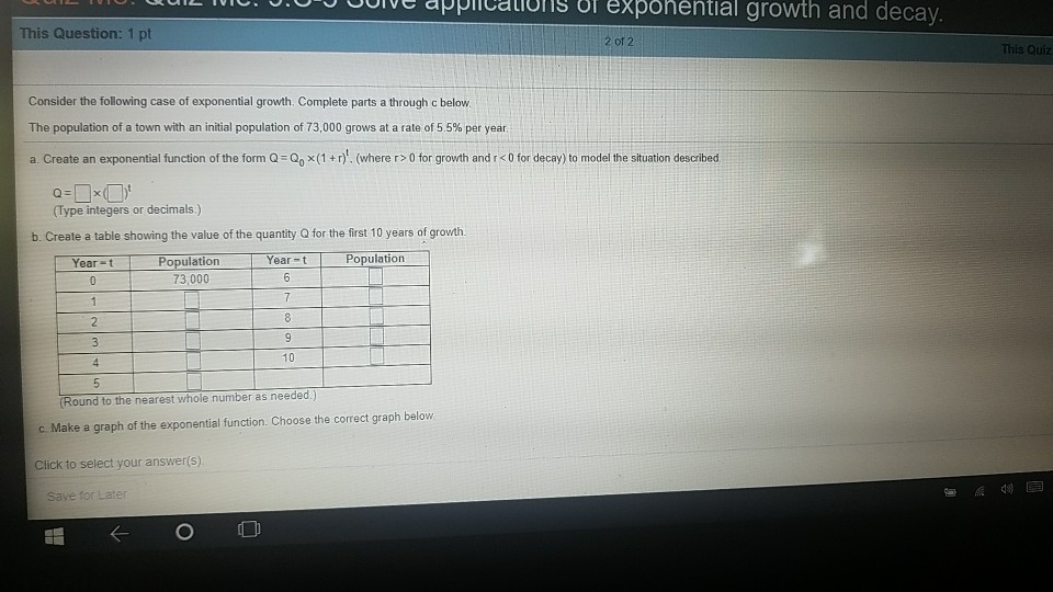 Solved applications exponential oive or growth s.oo and | Chegg.com