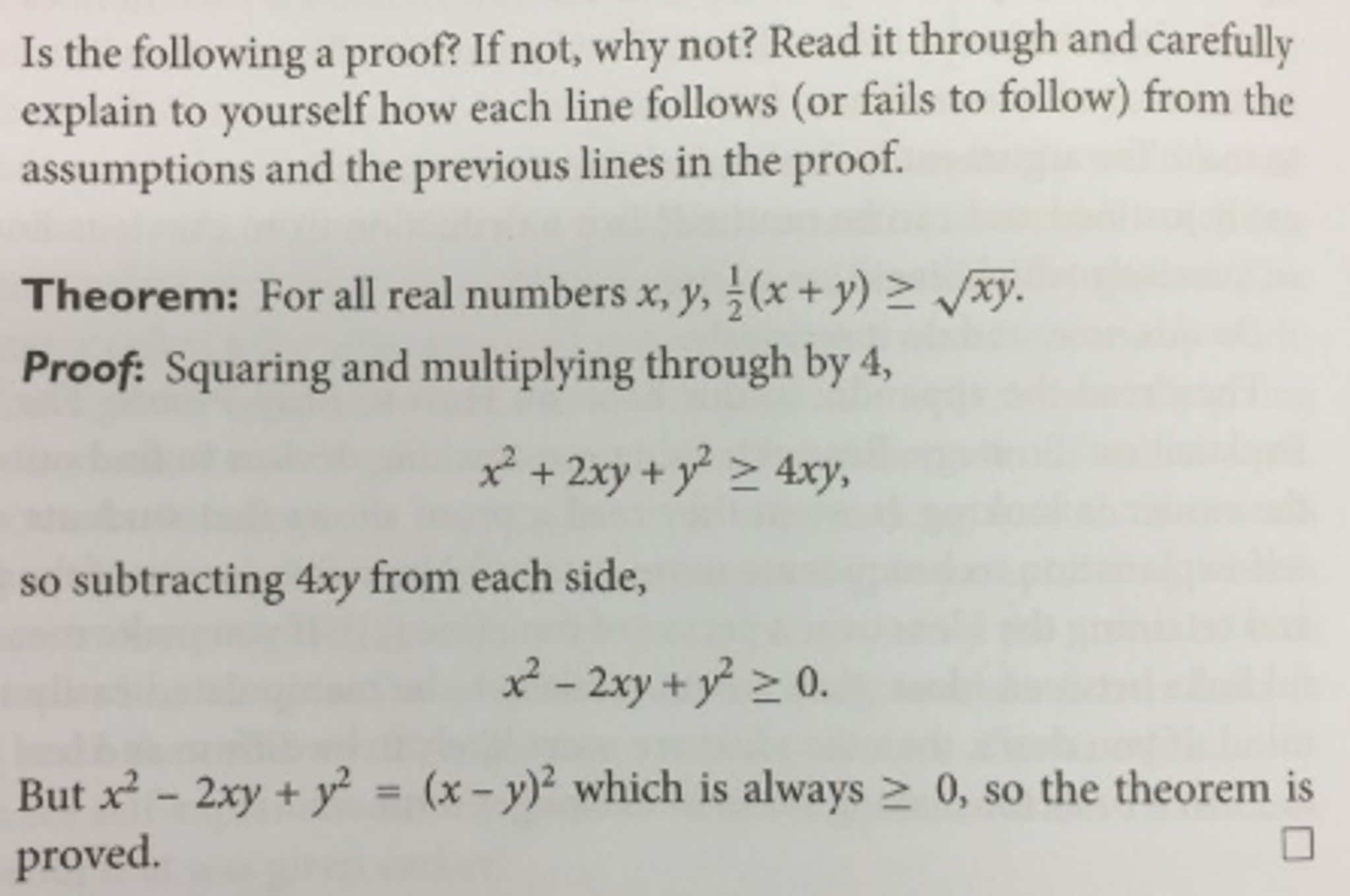 Solved In particular, the proof is incorrect. Find a | Chegg.com