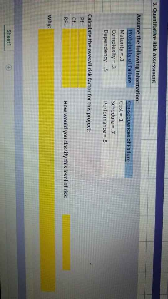 Solved 3. Quantitative Risk Assessment Assume the following | Chegg.com