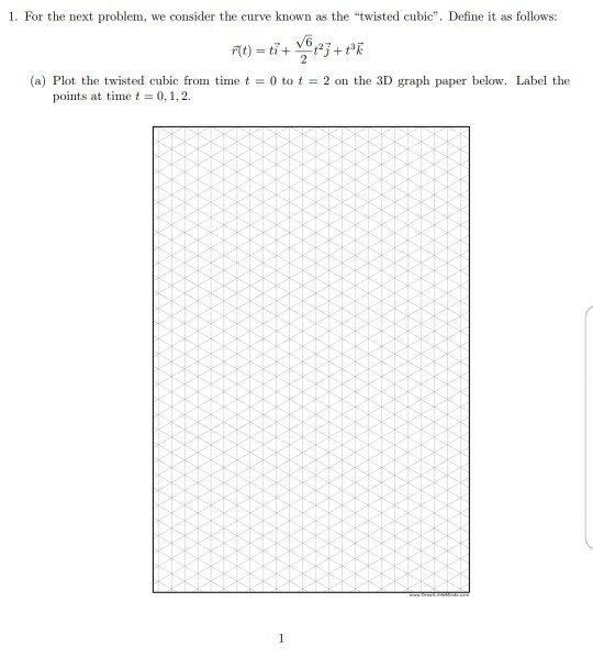 Solved 1. For the next problem, we consider the curve known | Chegg.com