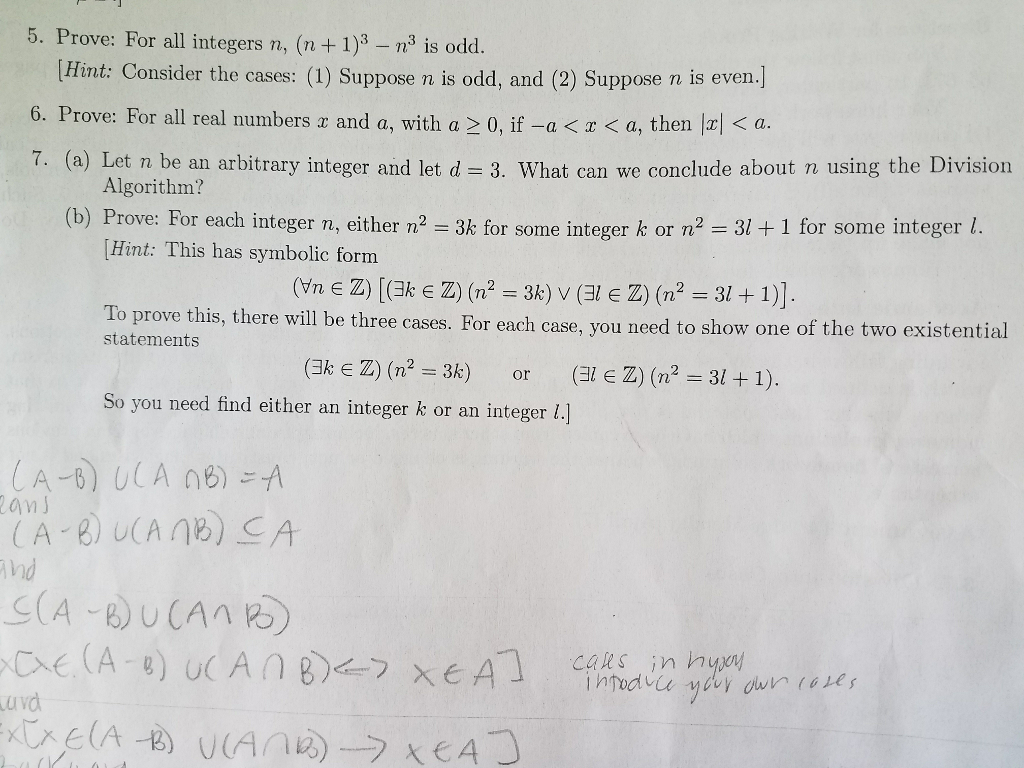 Solved Prove by using Division into Cases: Please show steps | Chegg.com