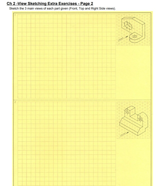 Solved Ch 2 View Sketching Extra Exercises Page 2 Sketch The 