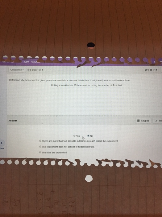 Solved Determine whether or not the given procedure results | Chegg.com