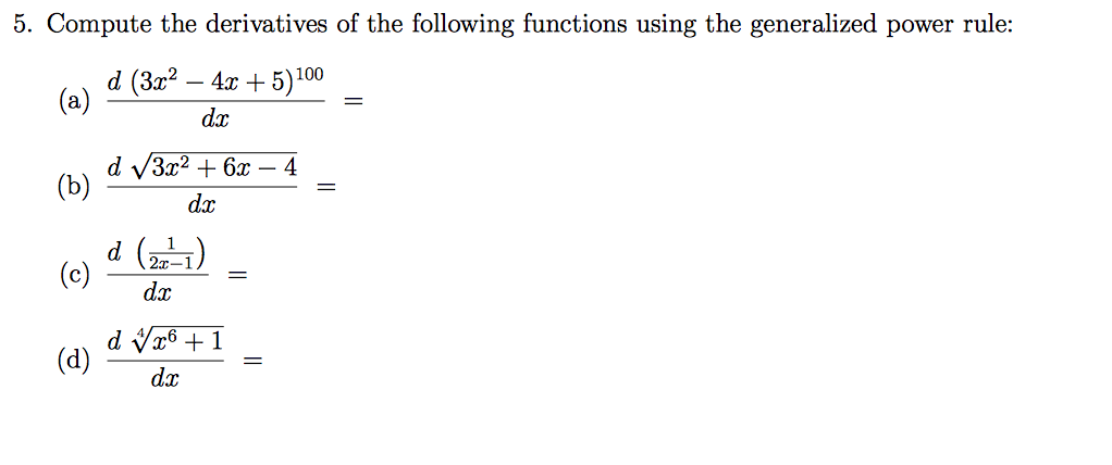 Solved Compute the derivatives of the following functions | Chegg.com