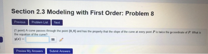 Solved Section 2 3 Modeling With First Order Problem 8