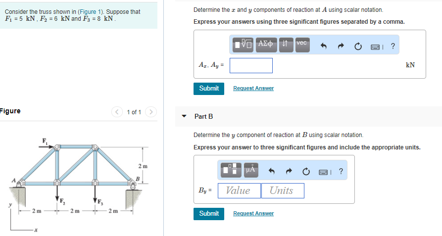 Solved Determine the z and y components of reaction at A | Chegg.com