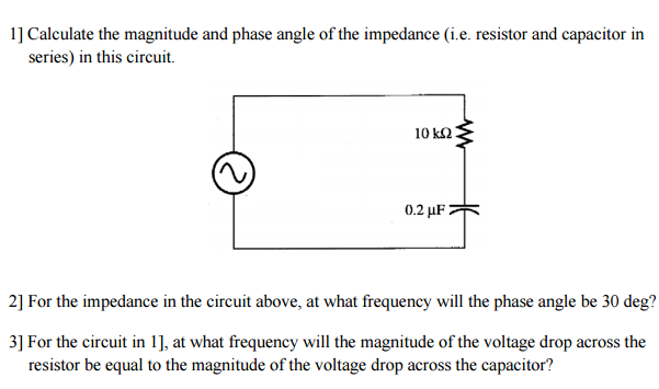 Solved Calculate the magnitude and phase angle of the | Chegg.com