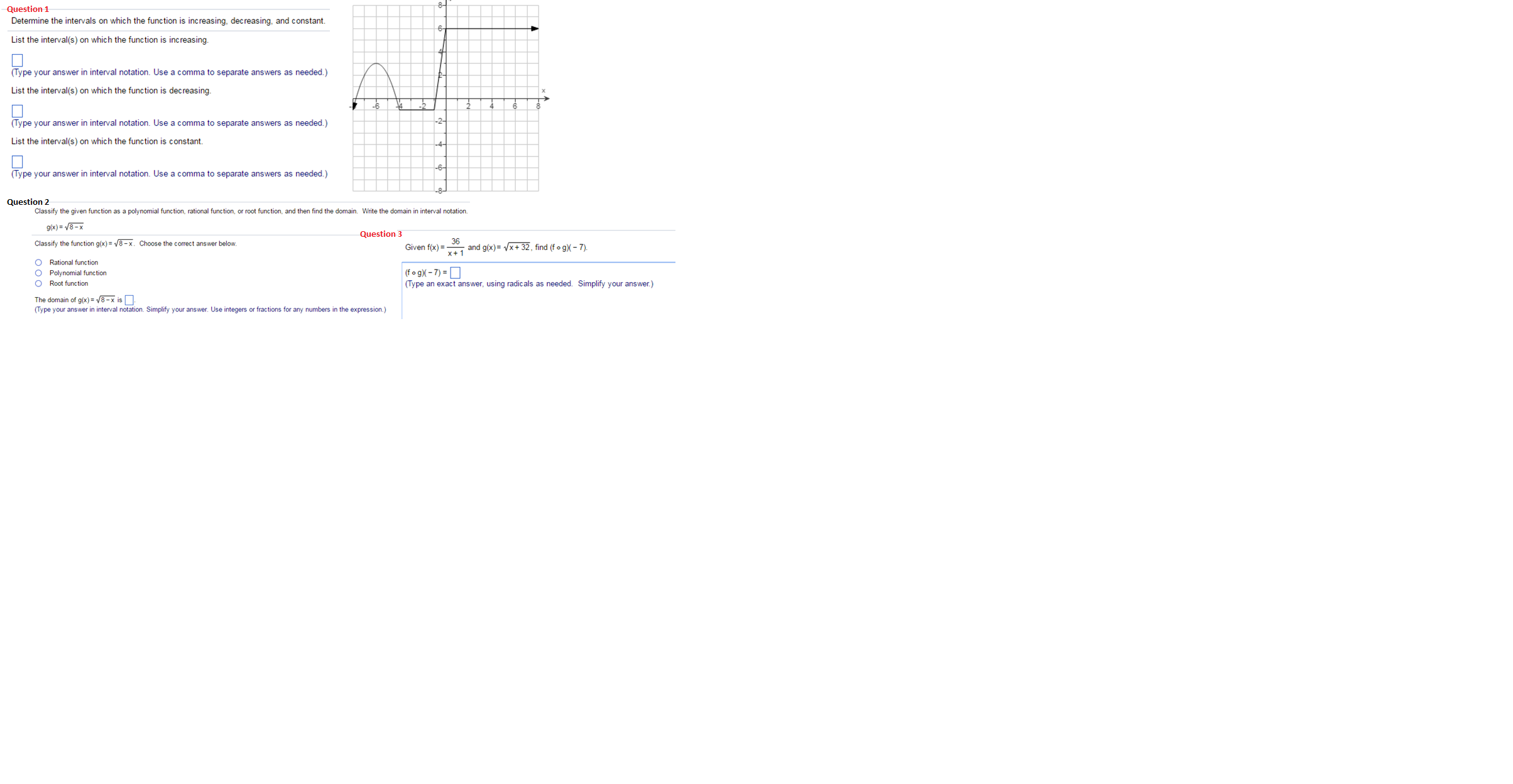 Solved Determine the intervals on which the function is | Chegg.com