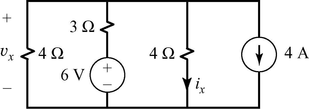 Solved 1. Determine vx and ix in this circuit using the | Chegg.com