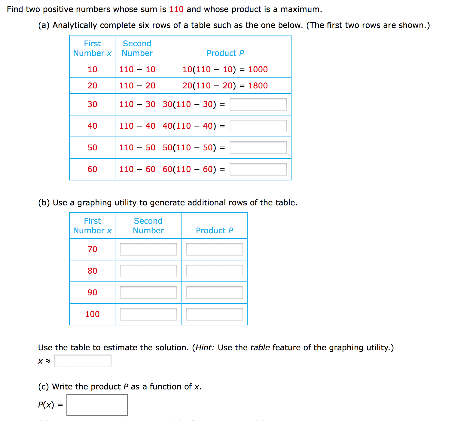 Solved Find Two Positive Numbers Whose Sum Is 110 And Whose Chegg Solved Find Two Positive Numbers Whose Sum Is 110 And Whose Chegg