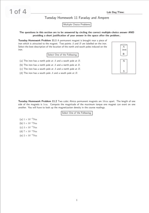 Solved A permanent magnet is brought near a piece of iron | Chegg.com
