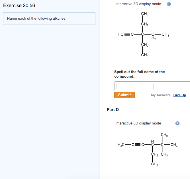 Solved Name each of the following alkynes. Spell out the | Chegg.com