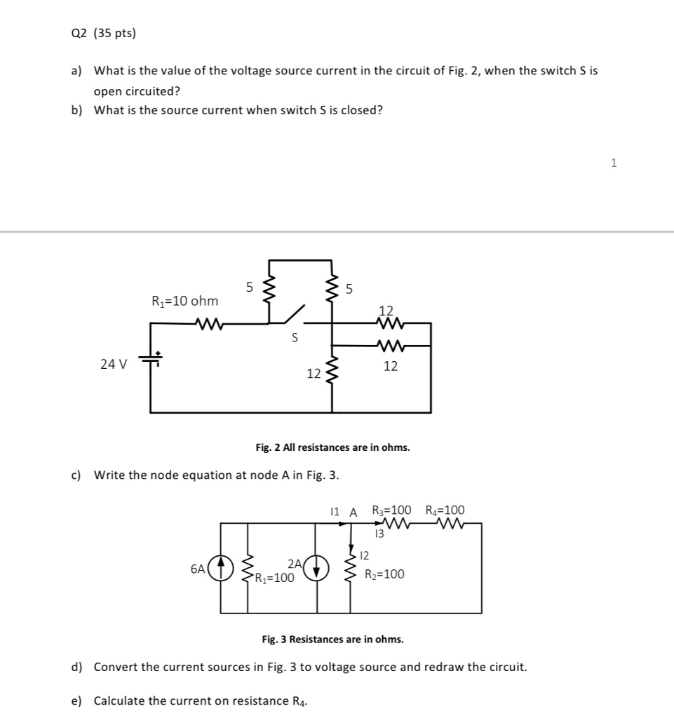 Solved A) What is the value of the voltage source current in | Chegg.com