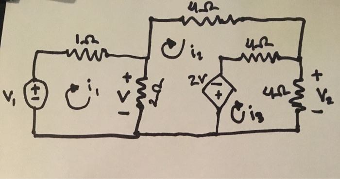 Solved Find voltage V using mesh analysis | Chegg.com