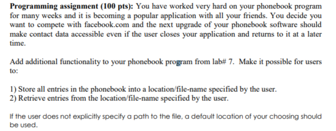 Solved Programming assignment (100 pts): You have worked | Chegg.com