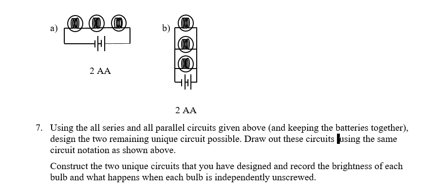 a) b) 2 AA 2 AA 7. Using the all series and all | Chegg.com