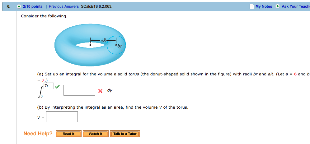 Solved 6. 2/10 points | Previous Answers SCalcET8 6.2.063. | Chegg.com Solved 6. 2/10 points | Previous Answers SCalcET8 6.2.063. | Chegg.com