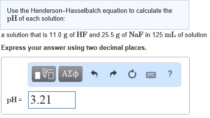 Solved Use the Henderson-Hasselbalch equation to calculate | Chegg.com